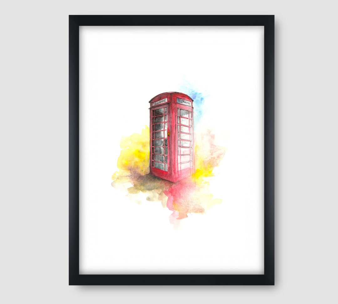 Cornwall Telephone Box Print: Pen and Ink Giclée Illustration - Etsy