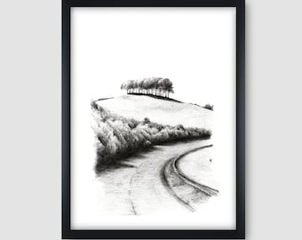 Sea Glass Art, Nearly There/home Trees, Small 7x7 Inch Frame ...