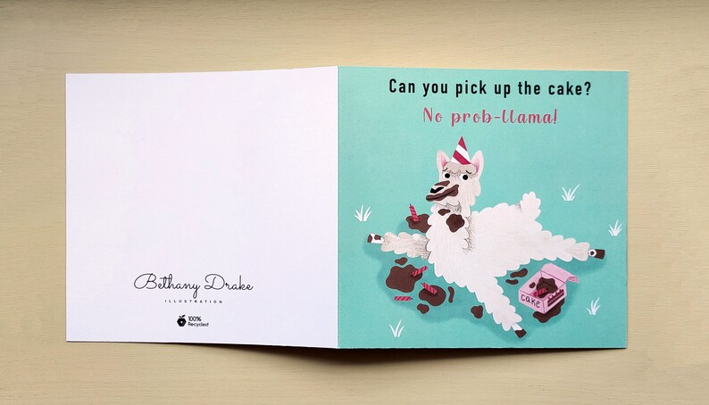 Llama Birthday Card | Etsy