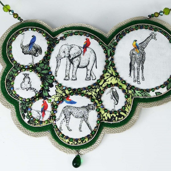 Embroidered Fabric Hand Jungle Pattern - Etsy