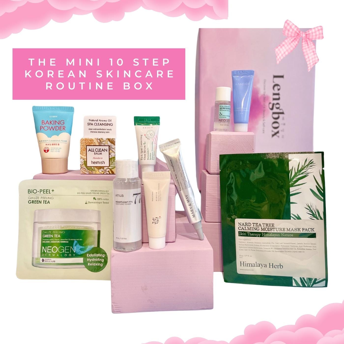 Mini 10-step Korean Skincare Routine Gift Box – K-beauty Self-care Set ...