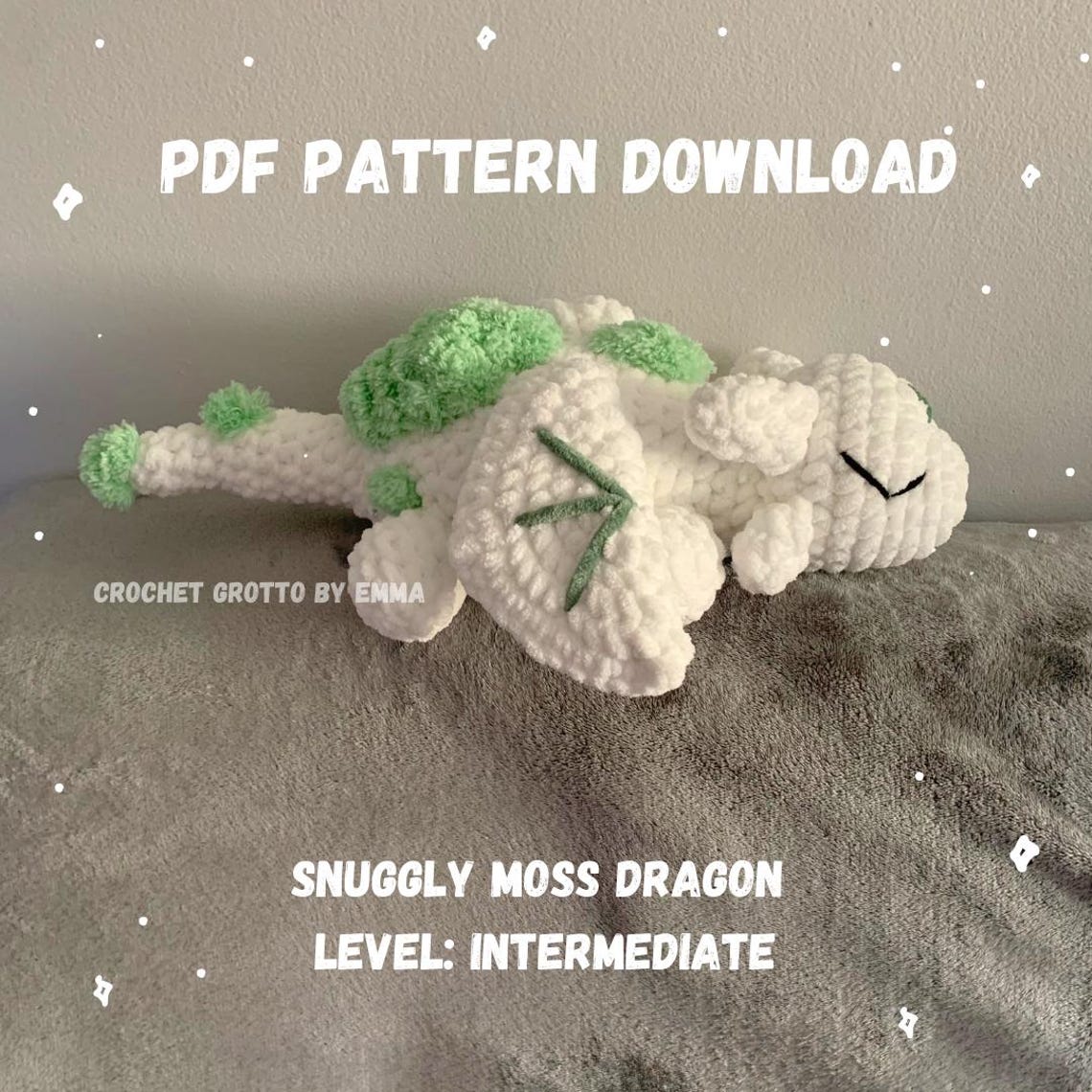 Snuggly Moss Dragon Crochet Pattern PDF Download | Dragon Amigurumi ...