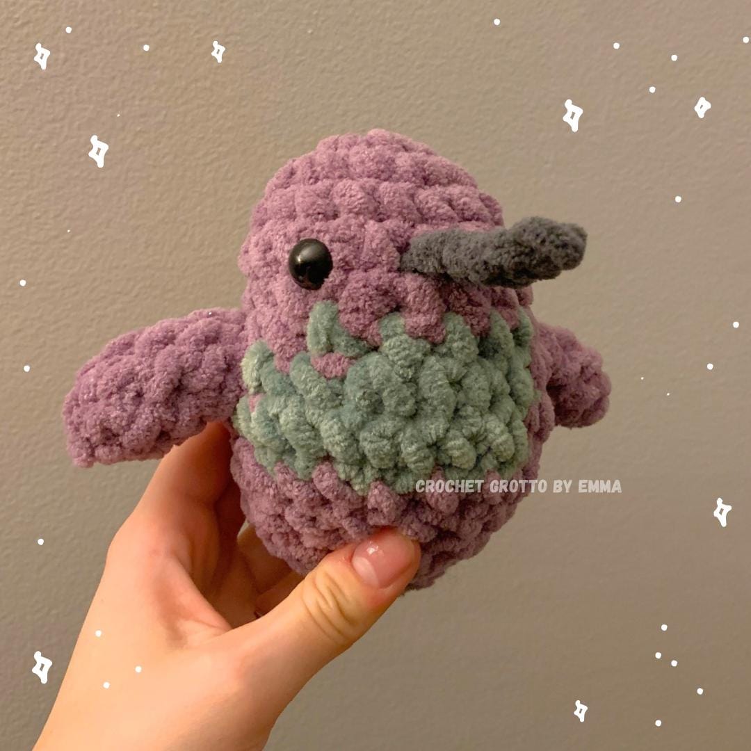 Chubby Hummingbird Crochet Plushie — Violet-crowned Woodnymph ...