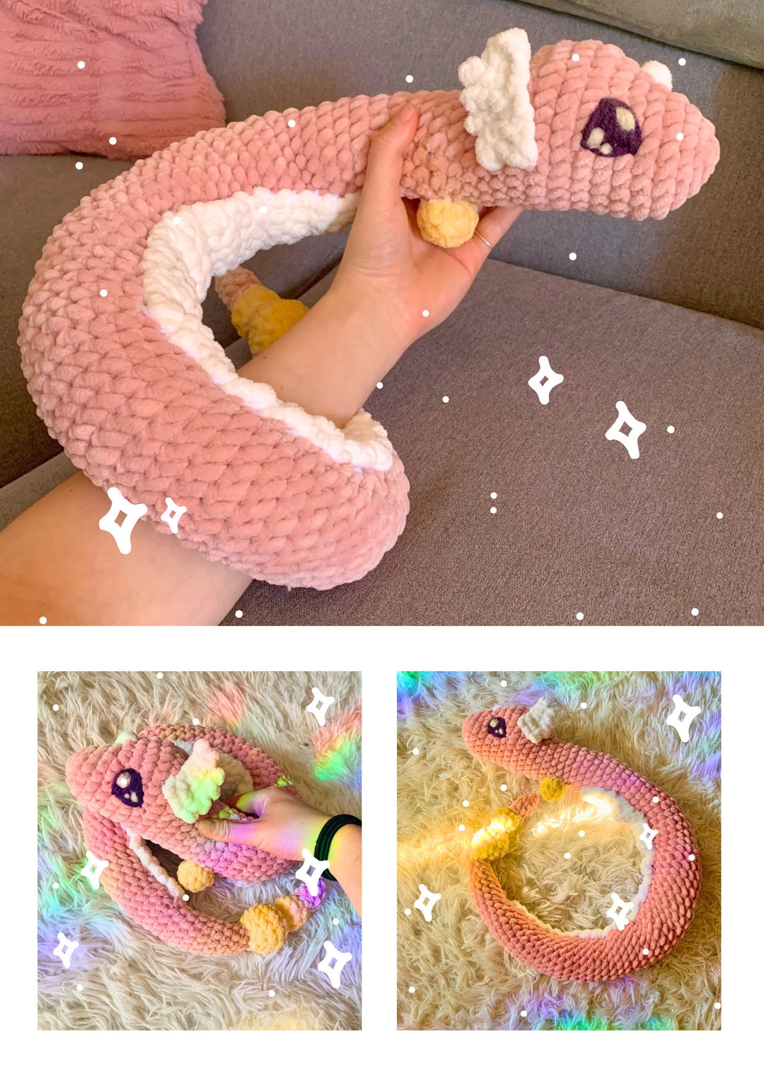 Shiny Dragonair Crochet Plush large Made to Order - Etsy