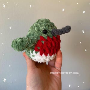Chubby Hummingbird Crochet Plushie — Ruby-throated Hummingbird - Etsy