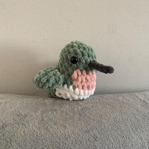 Chubby Hummingbird Crochet Plushie — Ruby-throated Hummingbird - Etsy