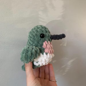 Chubby Hummingbird Crochet Plushie — Ruby-throated Hummingbird - Etsy