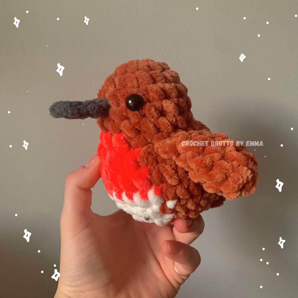 Chubby Hummingbird Crochet Plushie — Rufous Hummingbird - Etsy