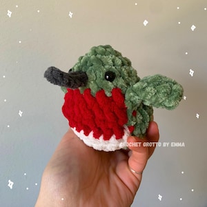 Chubby Hummingbird Crochet Plushie — Ruby-throated Hummingbird - Etsy