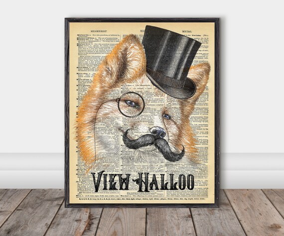 Vintage Fox Dictionary Page Print Fox Decor Steampunk | Etsy