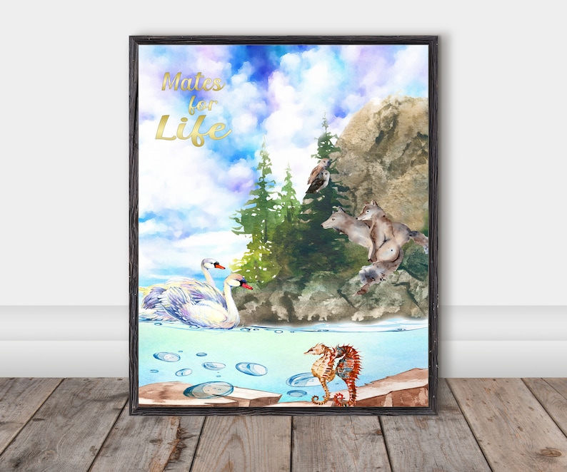 Mates for Life, Digital Download, Love Print, Romantic Gift, Printable ...