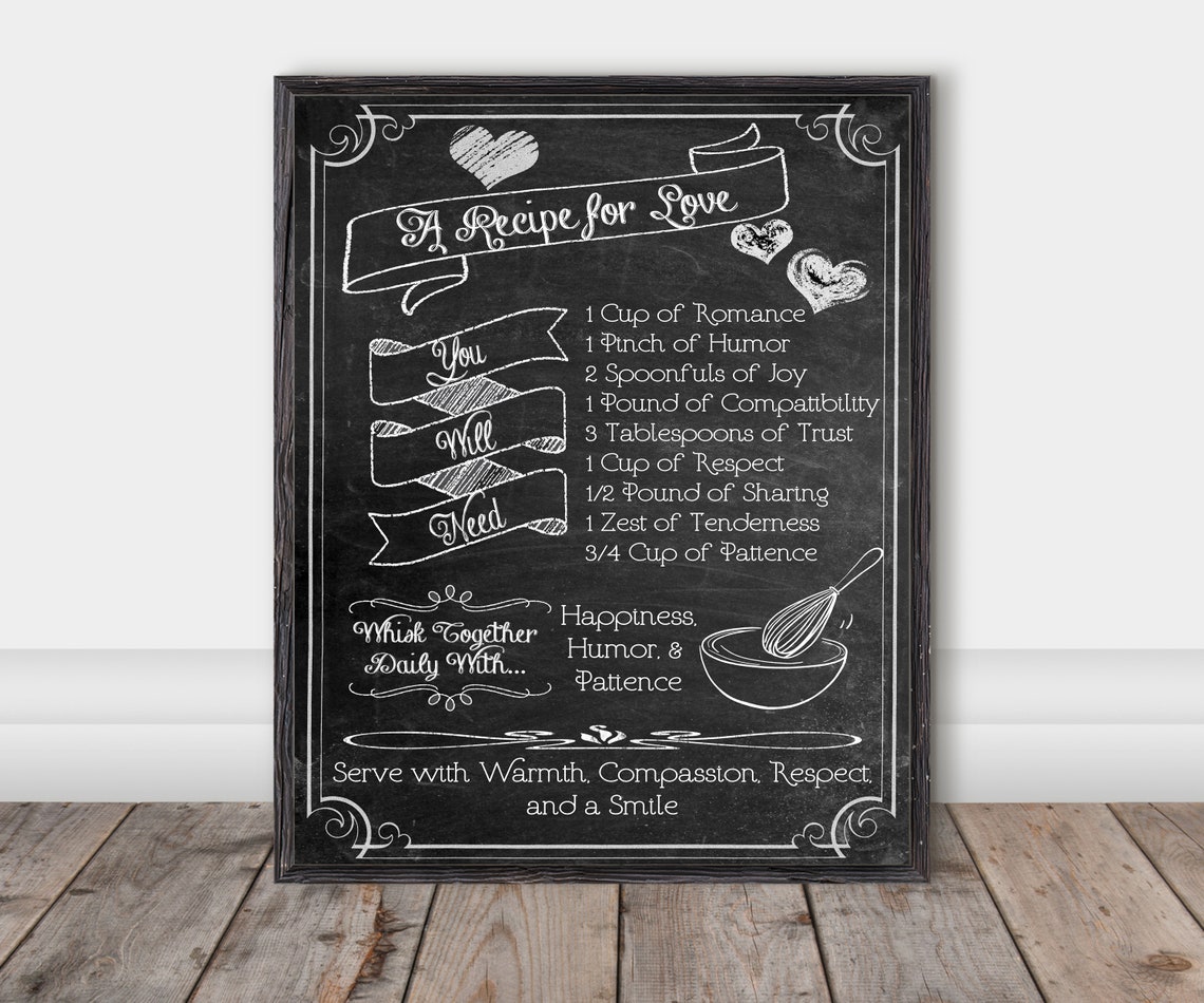 Recipe for Love Digital Download Love Gift Valentine's - Etsy