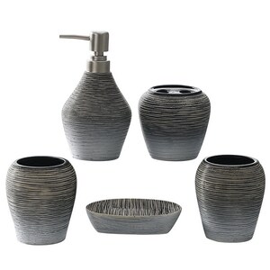 Retro Ceramic Bathroom Set Retro 5 Piece Ceramic Bath Set | Etsy