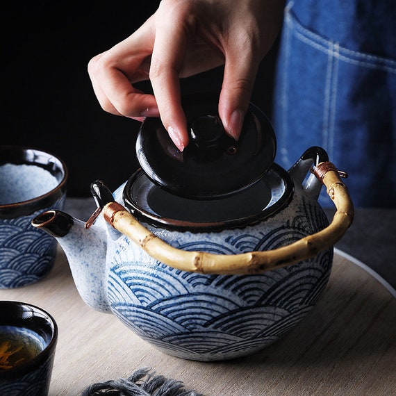 Hand-Painted Water Wave Teapot Fine Art Ceramics Art & Collectibles ...