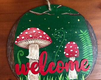 Mushroom Welcome - Etsy