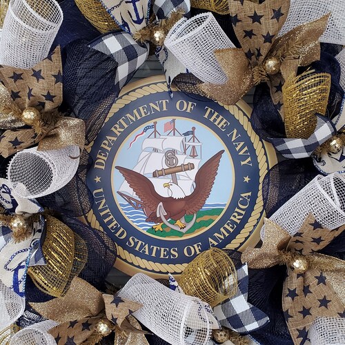 Navy Wreath US Navy Wreath Military Wreath for Front Door | Etsy