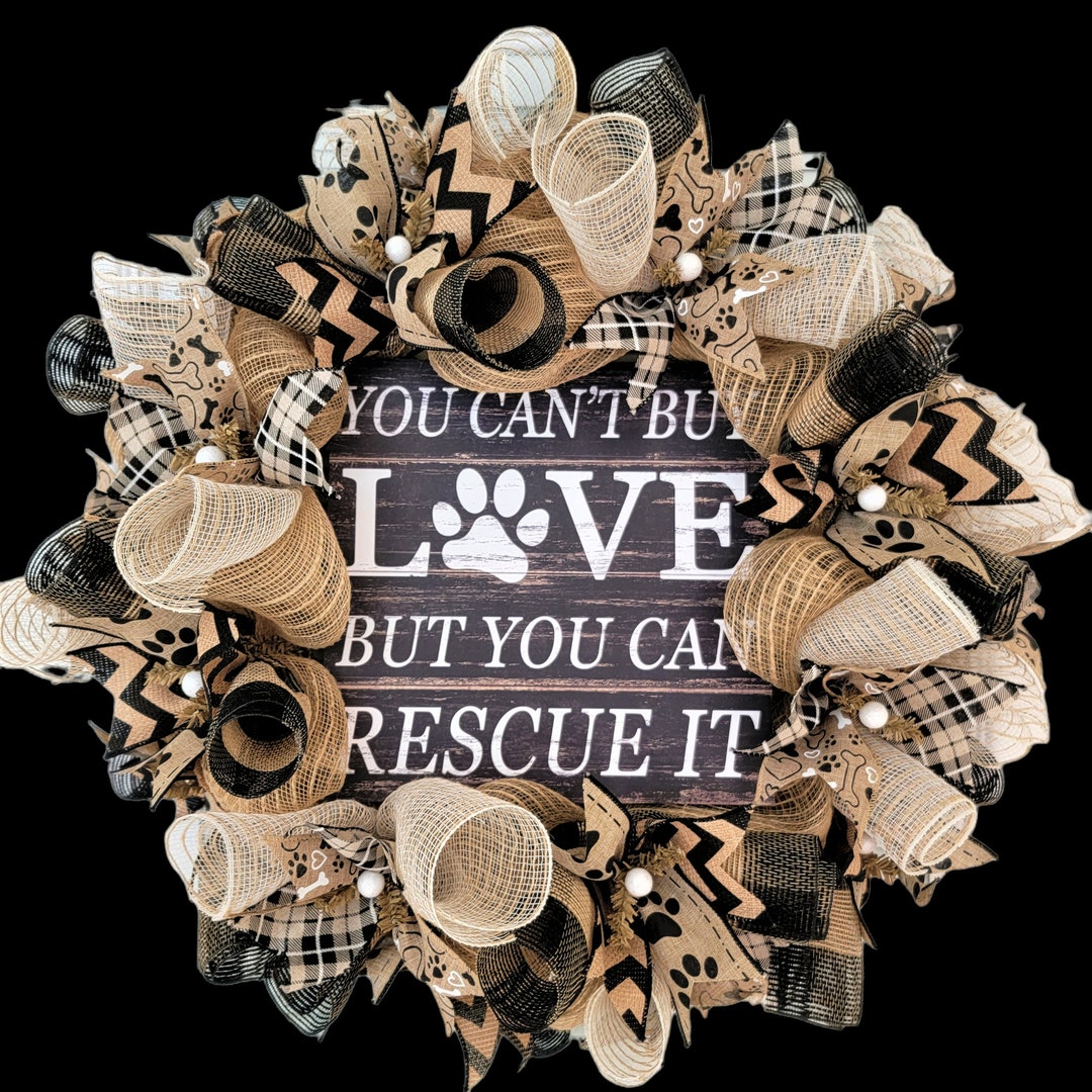 Dog Deco Mesh Wreath, Pet Wreath, Pet Door Hanger, Dog Door Hanger, Dog ...