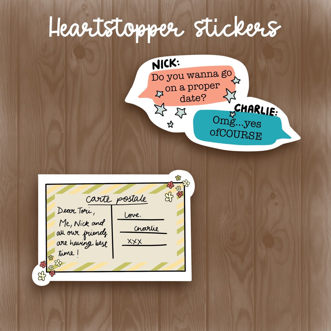 Heartstopper Stickers Set of 2 Stickers Romance Sticker Alice Oseman ...