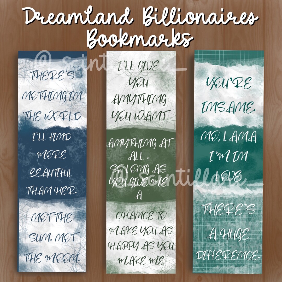 Dreamland Billionaires Bookmarks the Fine Print Bookmarks Terms and Conditions the Final Offer ...