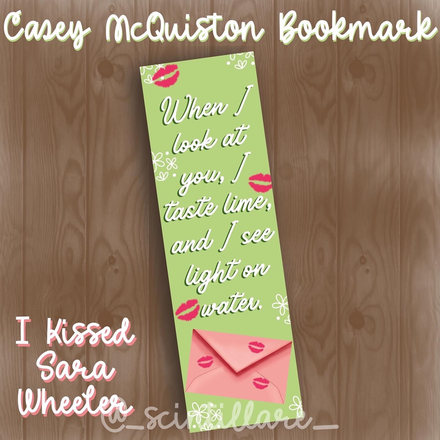 Red White & Royal Blue Bookmark I Kissed Sara Wheeler One - Etsy
