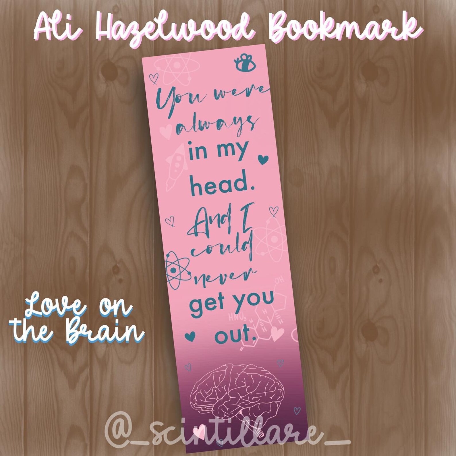The Love Hypothesis Bookmark Love on the Brain Bookmark - Etsy UK