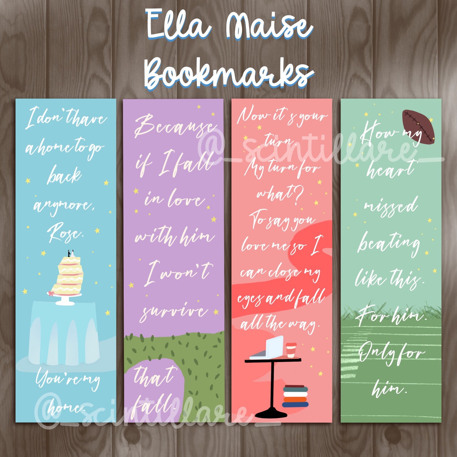 Ella Maise Bookmarks Marriage for One the Hardest Fall - Etsy
