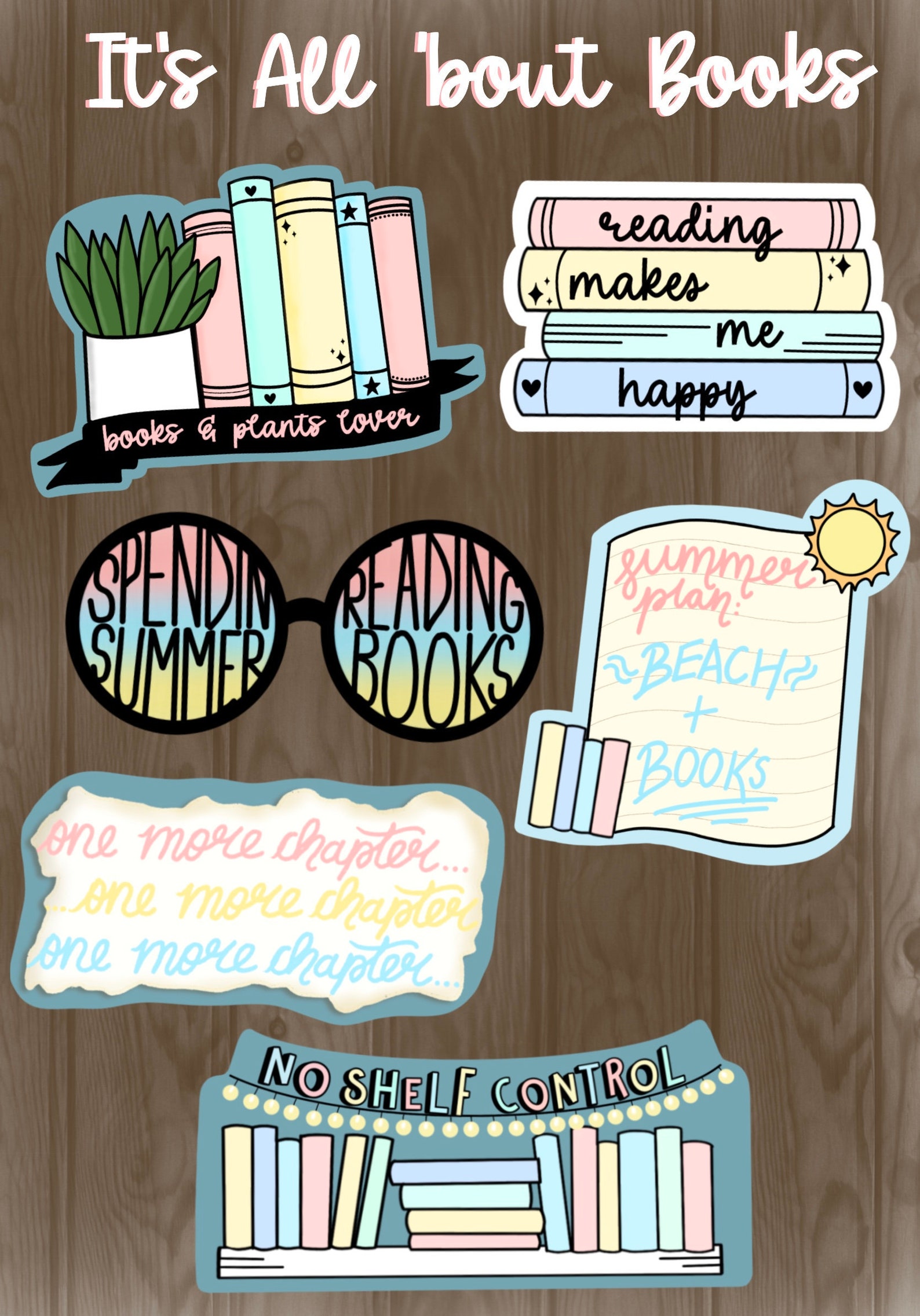 Bookish Reading Stickers Reading Stickers Stocking Stuffer - Etsy