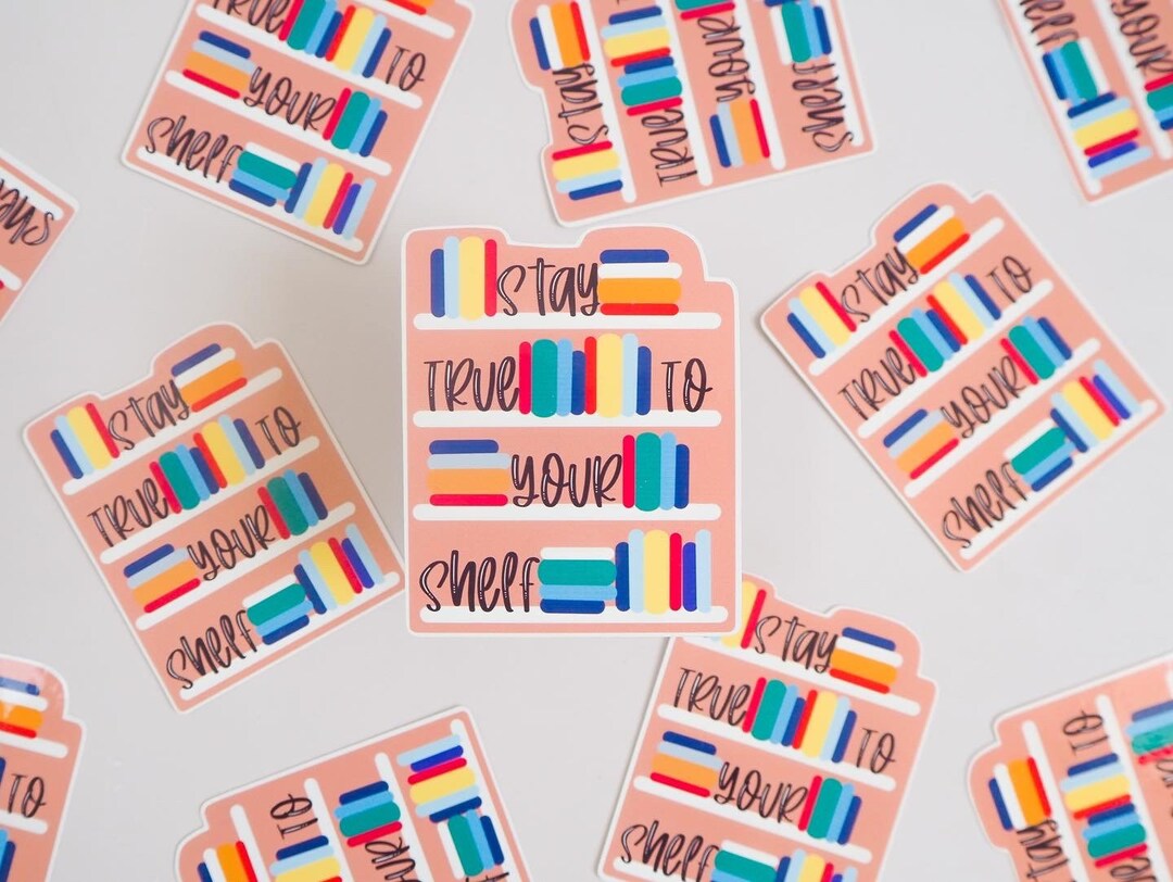 Book Shelf Sticker Bibliophile Sticker Stocking Stuffer - Etsy