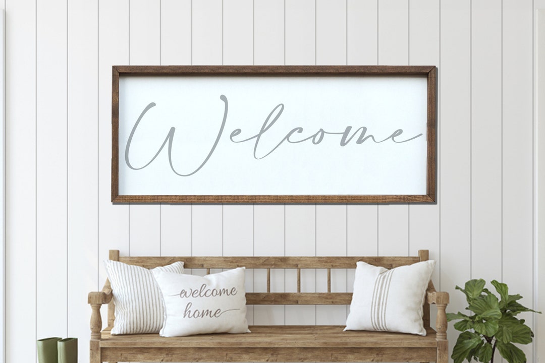 40% OFF Wood Framed Welcome Sign , Wood Framed Sign , Welcome Decor ...