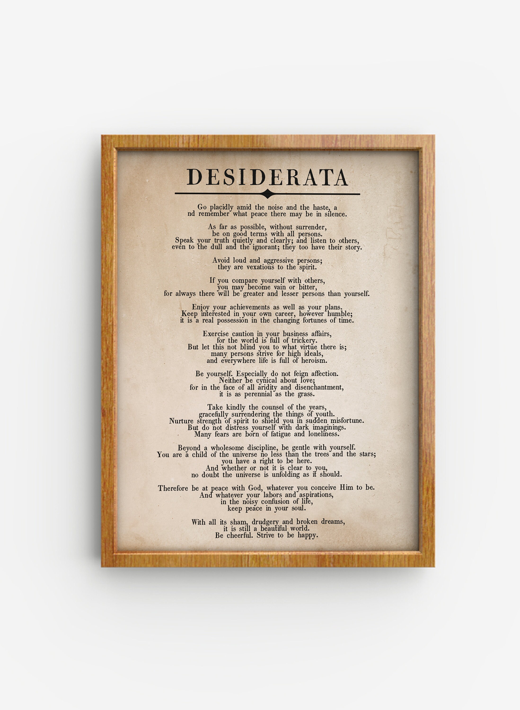 Desiderata Poem Print: Max Ehrmann Inspirational Wall Art - Etsy