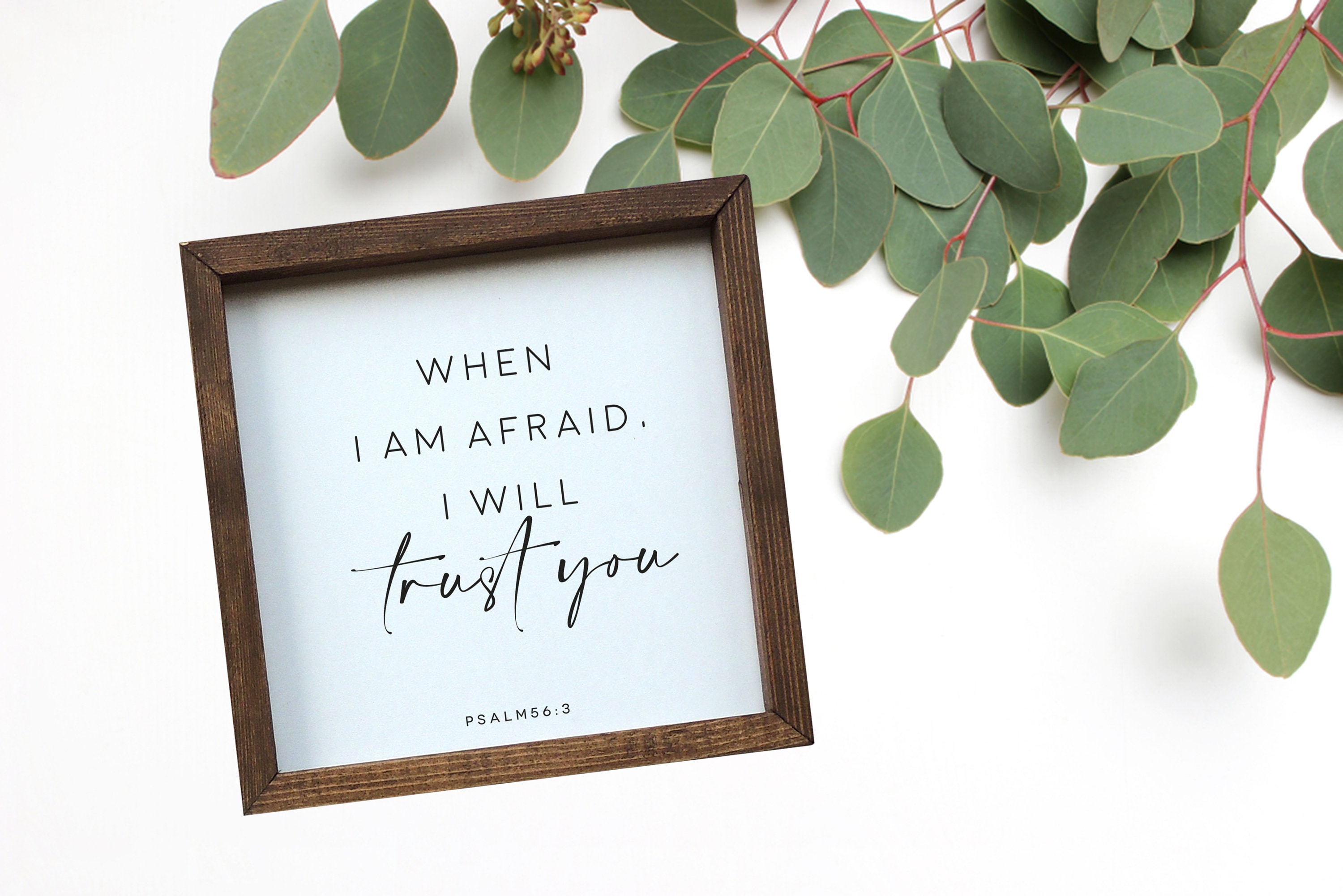 Bible Verse Wall Art When I Am Afraid I Will Trust You Wood | Etsy