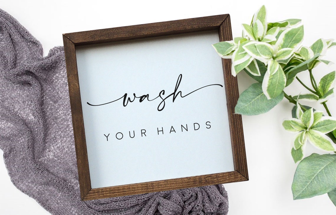 Wash Your Hands Bathroom Wood Sign Wash Your Hands Sign - Etsy