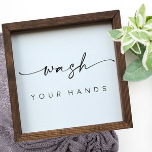 Wash Your Hands Bathroom Wood Sign | Wash Your Hands Sign | Bathroom ...