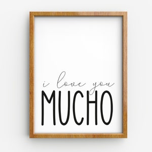 I Love You Mucho Wood Sign, Farmhouse Wall Art, Framed Wood Sign, Gift ...
