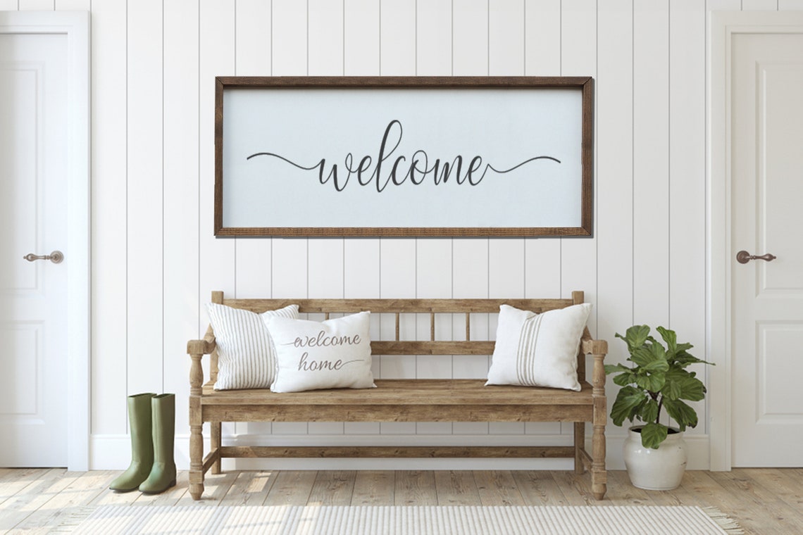 Wood framed welcome sign wood framed sign welcome decor | Etsy Wood framed welcome sign wood framed sign welcome decor | Etsy