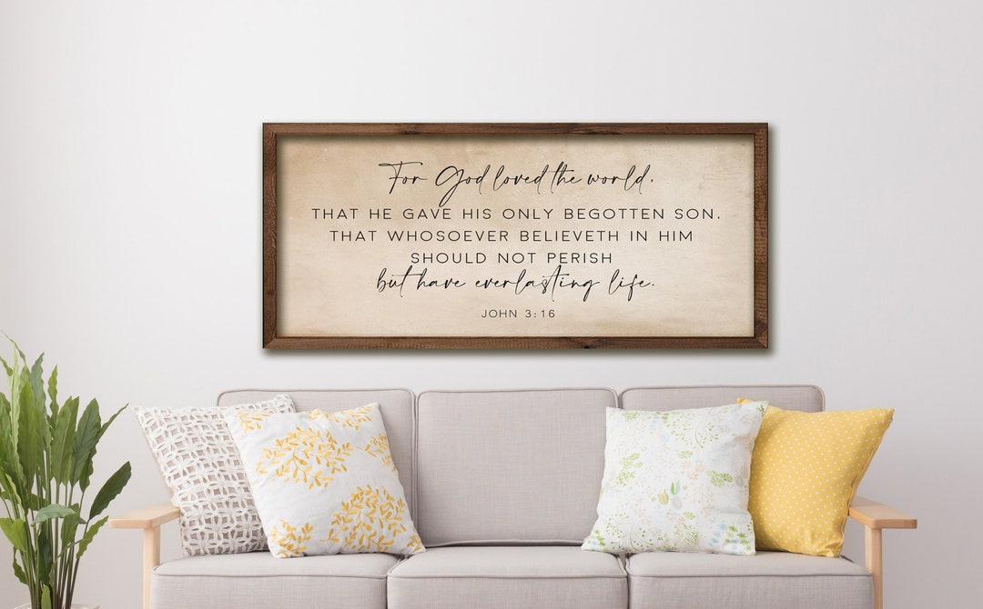 Bible Verse Sign , for God so Loved the World Sign , John 3:16 ...