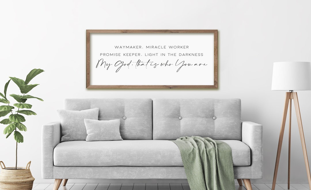 Waymaker Sign, Living Room Wall Decor, Waymaker Miracle Worker Wood ...
