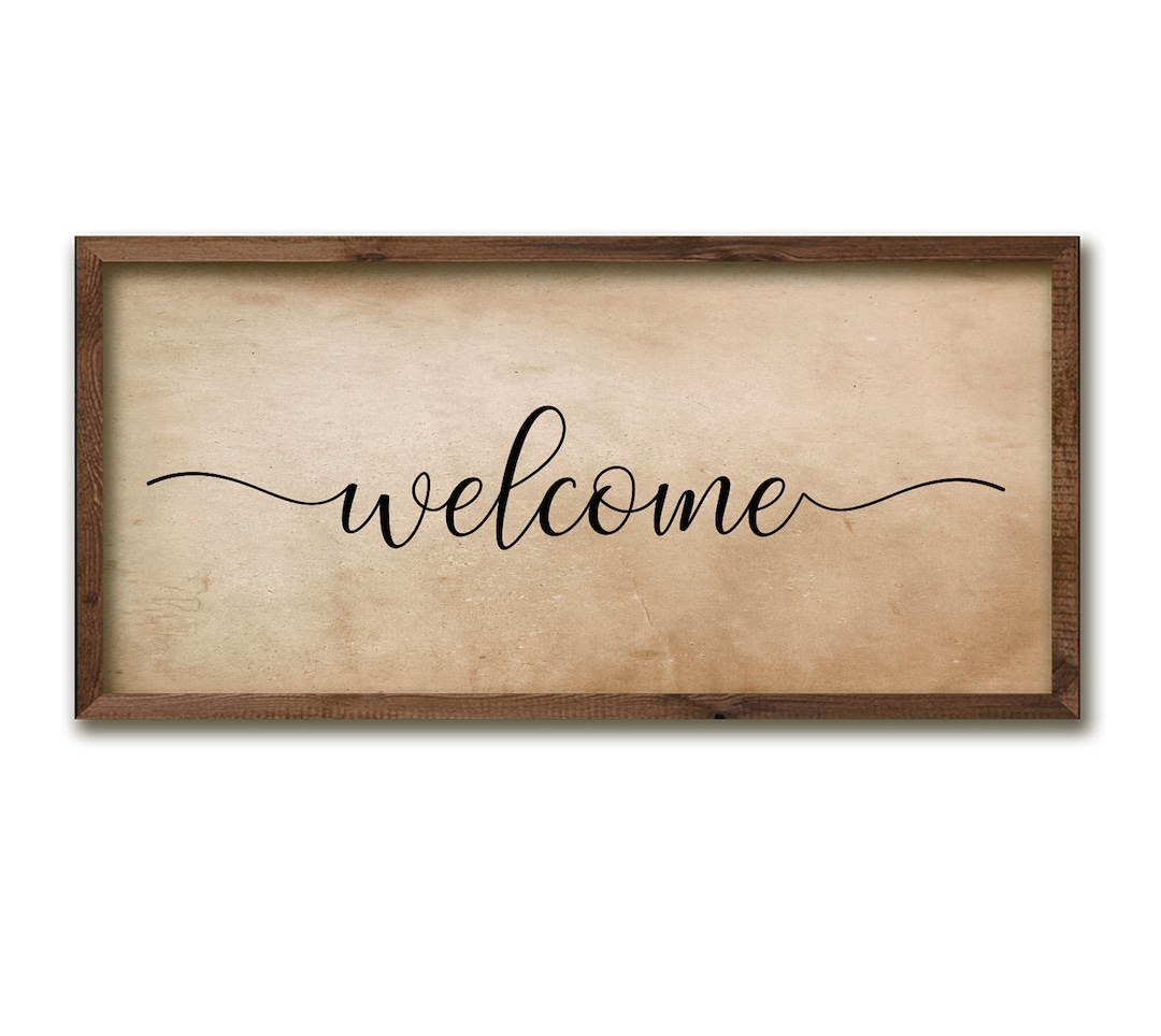 Framed Welcome Sign: Rustic Wood Entryway Wall Decor - Etsy