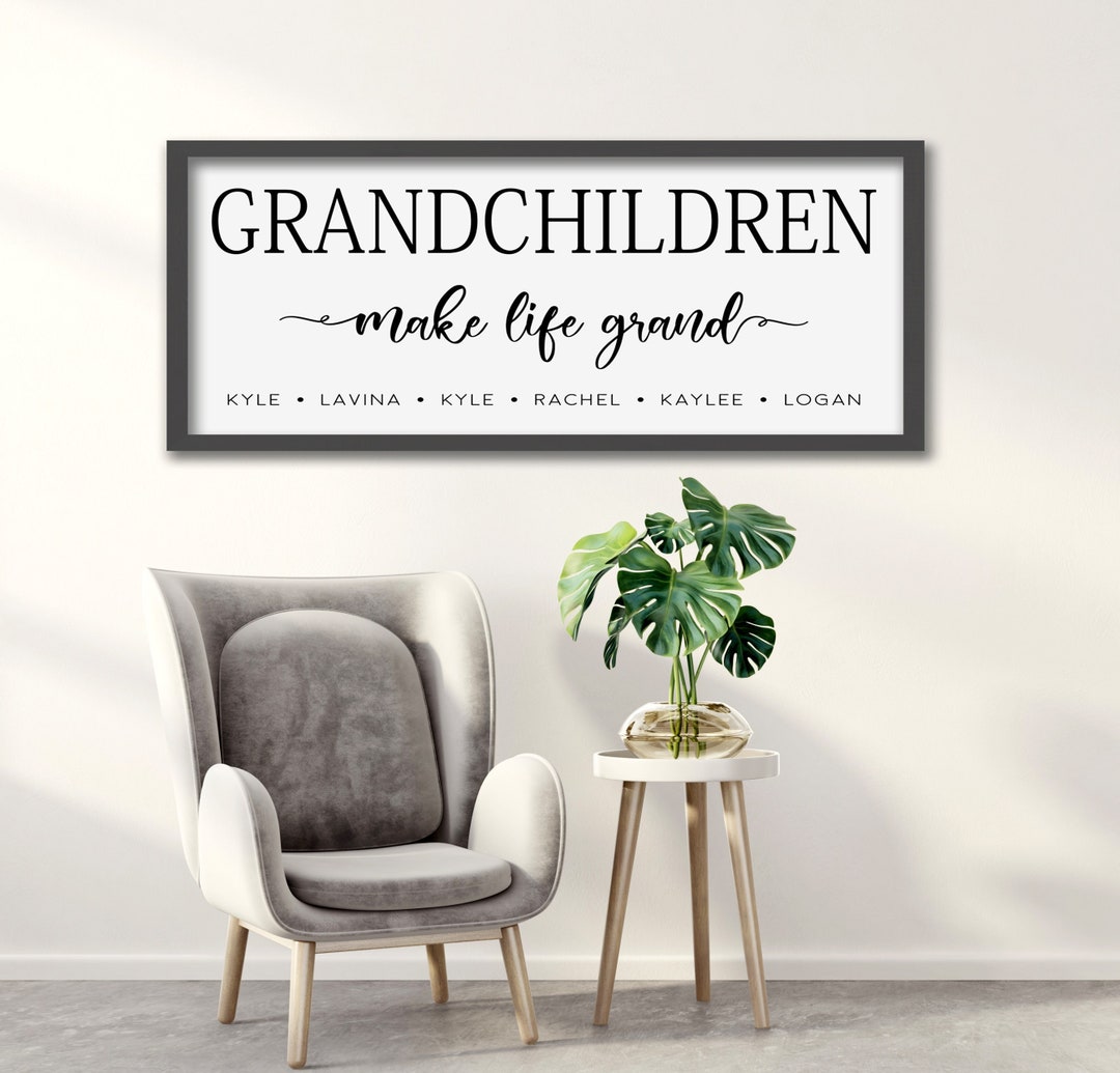 Gift for Grandparents, Sign With Names, Grandchildren Sign Personalized ...