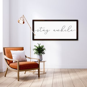 Stay Awhile Sign | Stay Awhile Wood Sign | Living Room Signs | Living ...