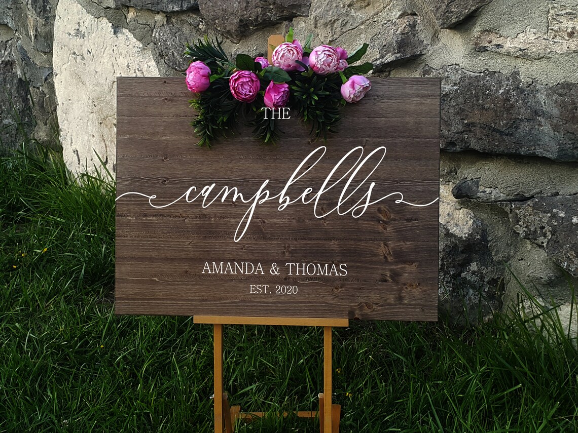 40% OFF Wood Last Name Wedding Sign Wedding Welcome Sign - Etsy