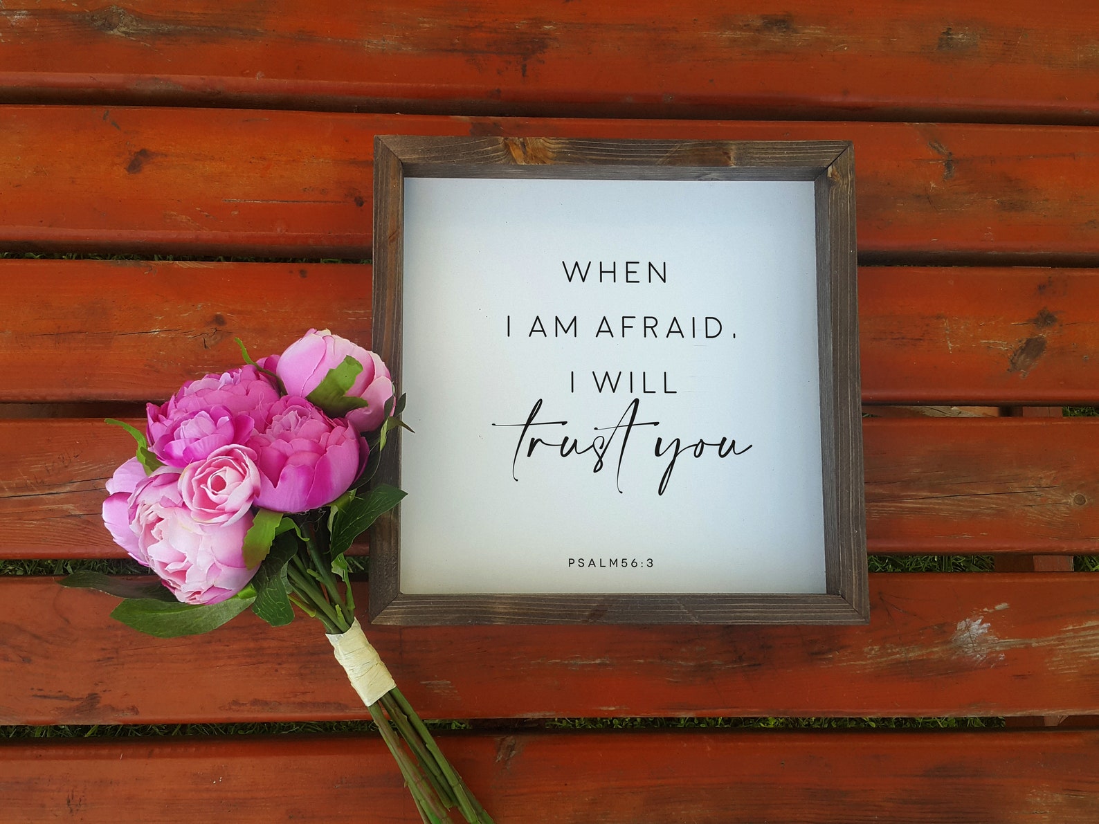 Bible Verse Wall Art When I Am Afraid I Will Trust You Wood | Etsy