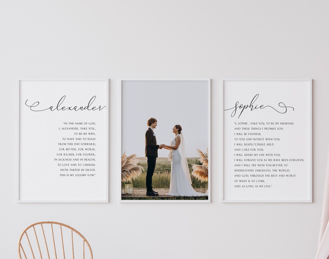 Personalized Wedding Vows Wood Sign Set, Anniversary Gift - Etsy