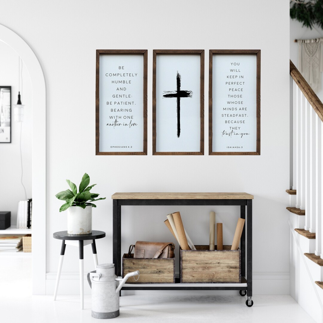 Bible Verse Wall Art Be Completely Humble and Gentle; Be Patient ...