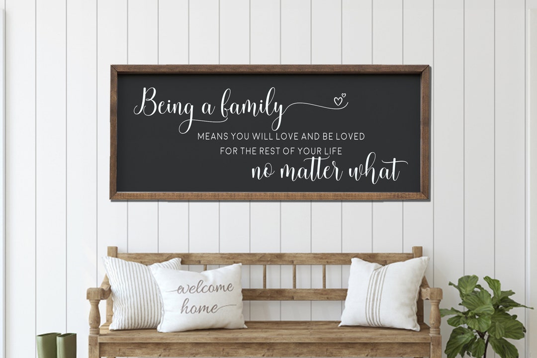 Family Quote Wood Sign: Rustic Living Room Wall Decor - Etsy
