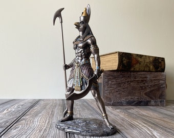 Vintage Horus Mini Statue Small Hand-painted Ancient Egyptian Falcon ...