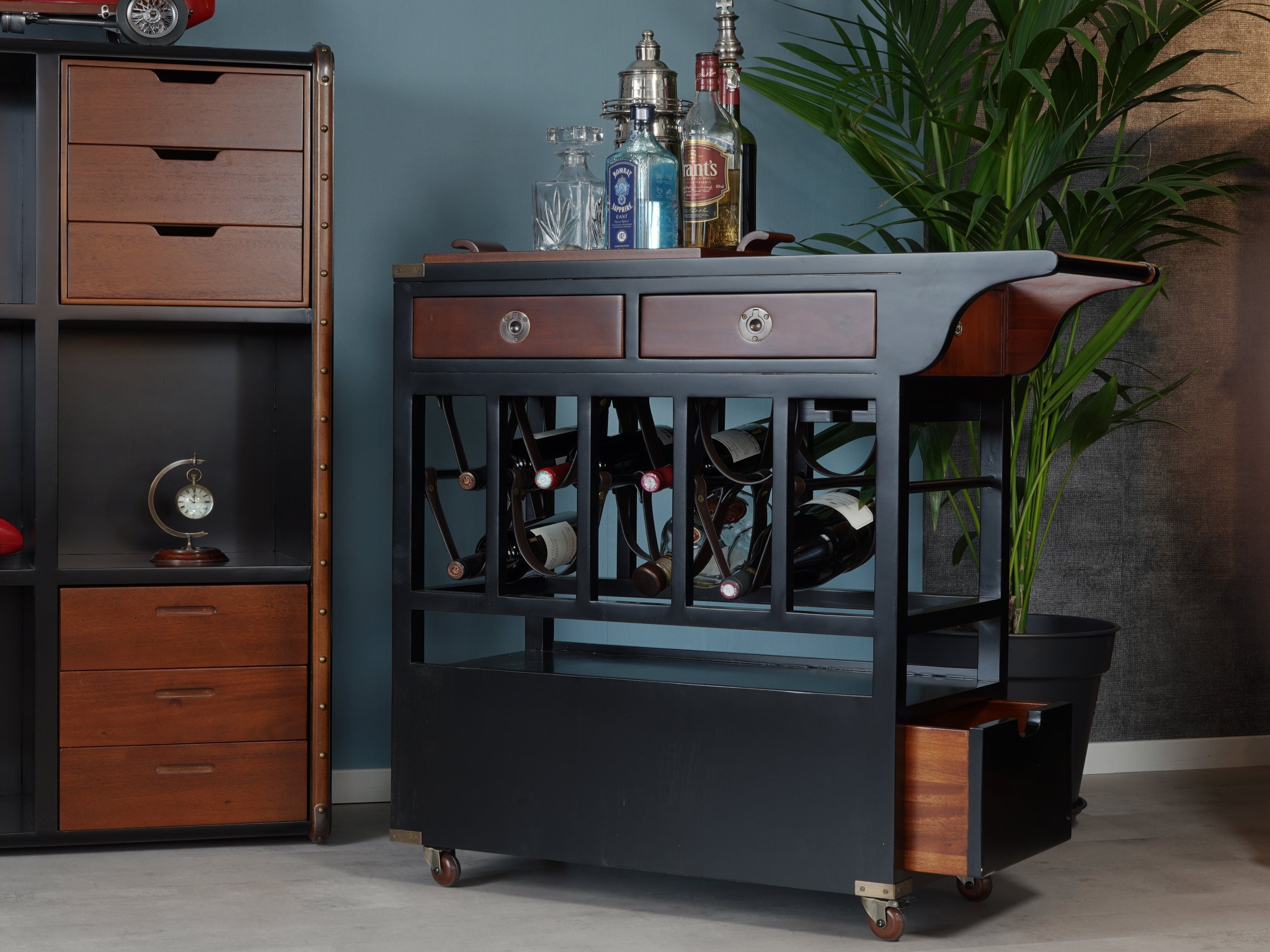 Portable Mini Bar Cabinet