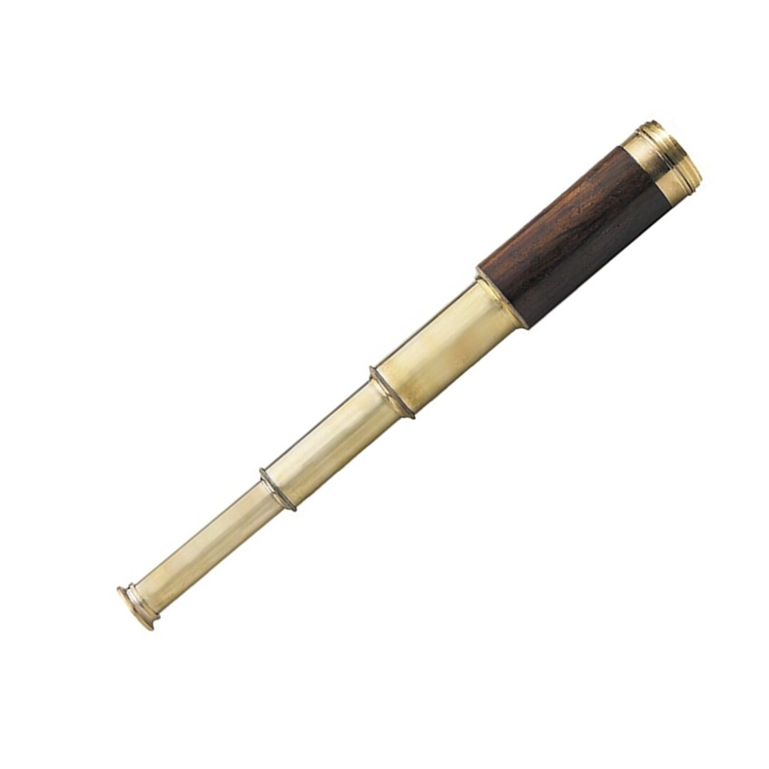 Brass Telescope Spyglass, Captain Gift Covered in Rosewood With ...