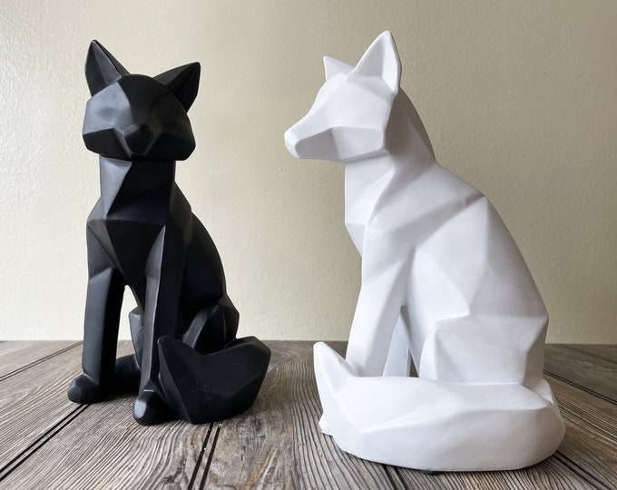 Fox Statue Fox Sculpture Concrete Fox Figure Small Concrete - Etsy UK