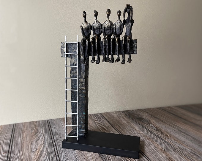 Five People on Ledge Statue Home Decor Art - Etsy